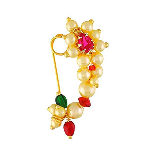 Traditional Maharashtrian (Non Pierced) Nath Nose Ring - Spirit of INDIA